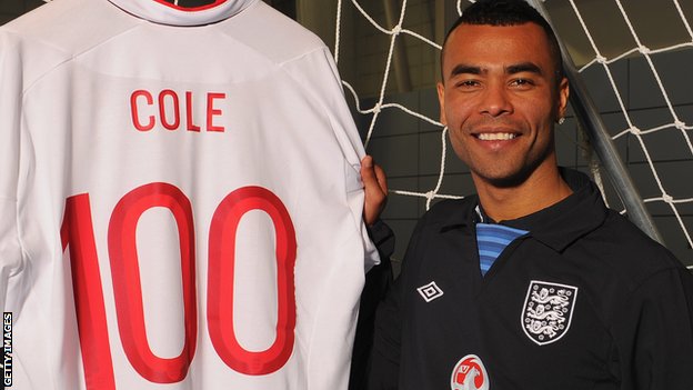 England: Ashley Cole will captain side for reaching 100 caps